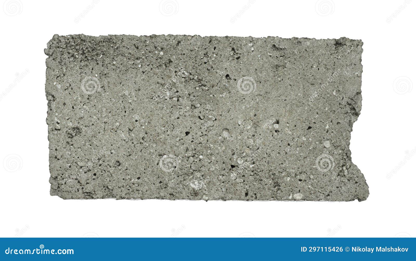 Concrete Fragment of Rectangular Shape Isolated on White Background ...