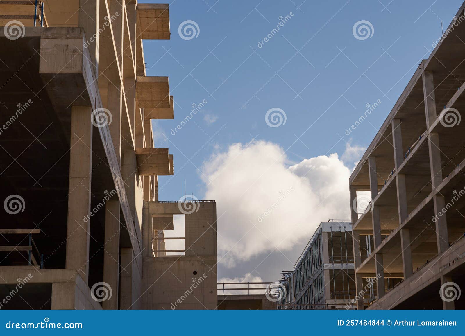 Concrete Frames of Future Buildings at the Construction Site. Stock ...