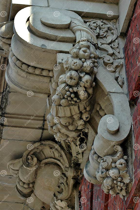 Concrete fruit cornucopia stock photo. Image of sconce - 900252