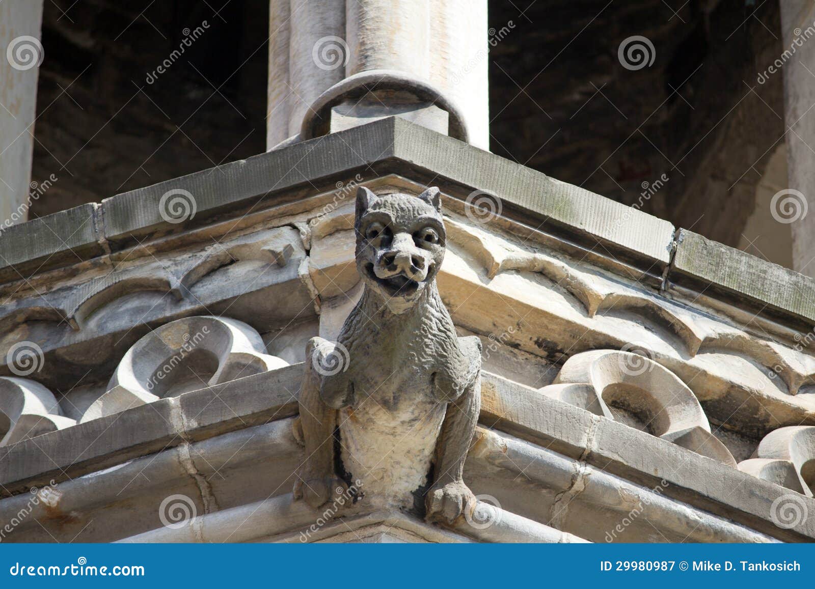 Crouching Gargoyle Landscape Stock Image - Image of veranda, attack ...