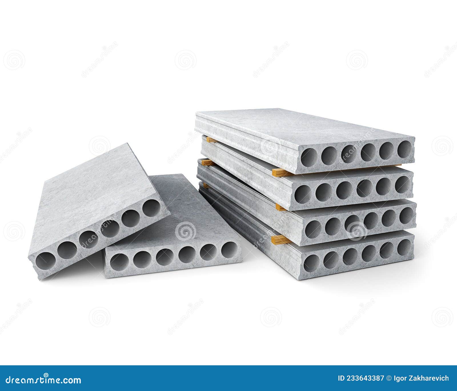 Concrete Goods Production: Stack of Floor Slabs, Stock Illustration ...