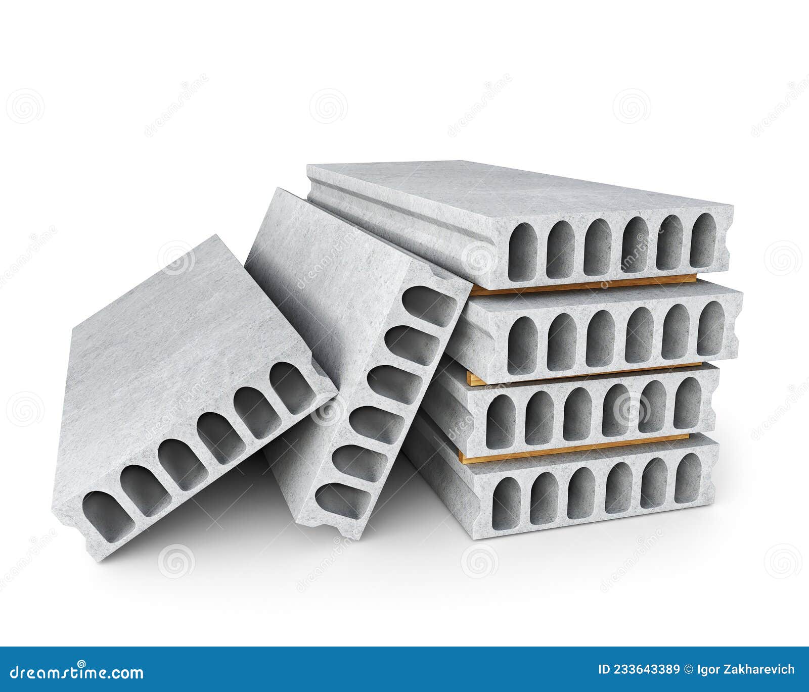Concrete Goods Production: Stack Of Different Slabs And Girders, Tube ...