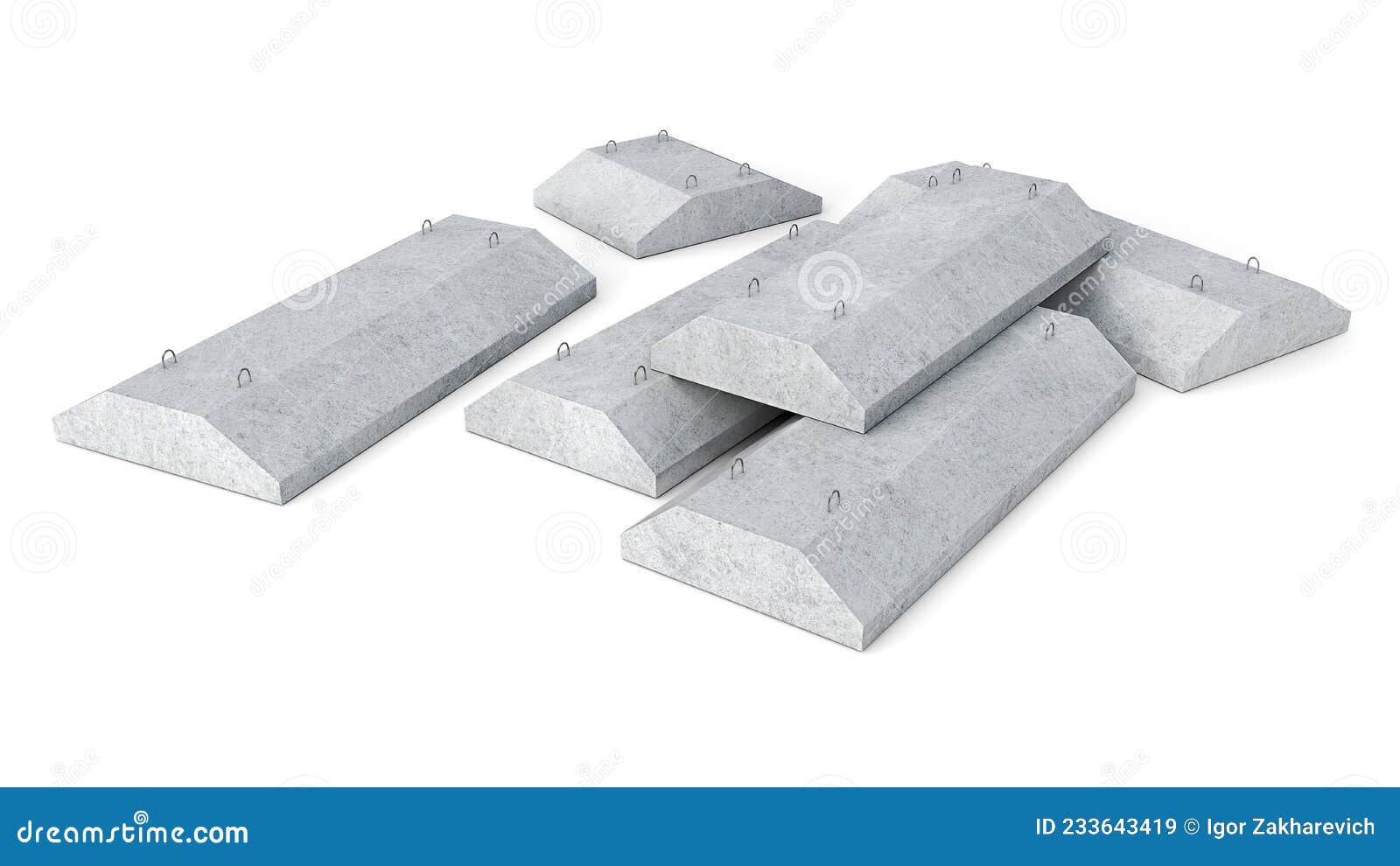 Concrete Goods Production: Stack of Concrete Pads in Different Sizes ...