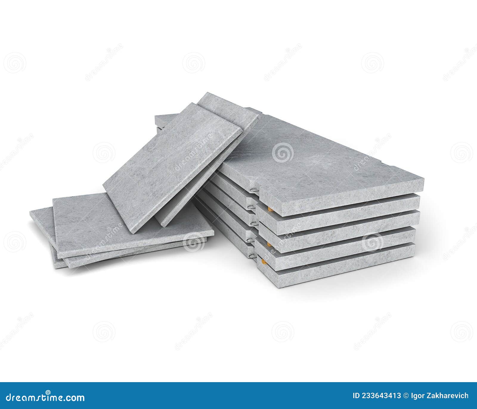 Concrete Goods Production: Stack Of Different Slabs And Girders, Tube ...