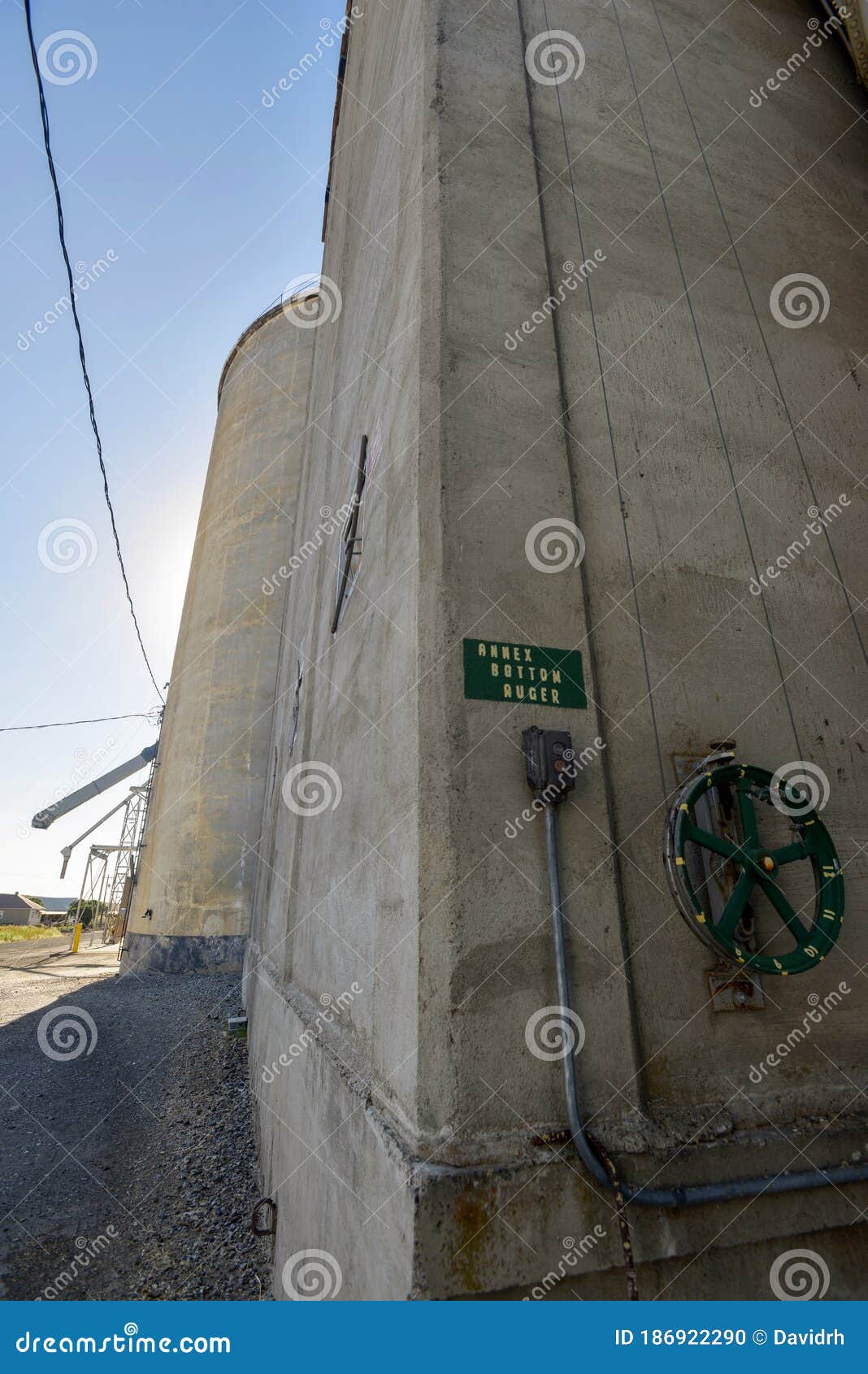Concrete Grain Elevator with Mechanical and Electrical Controls Stock ...