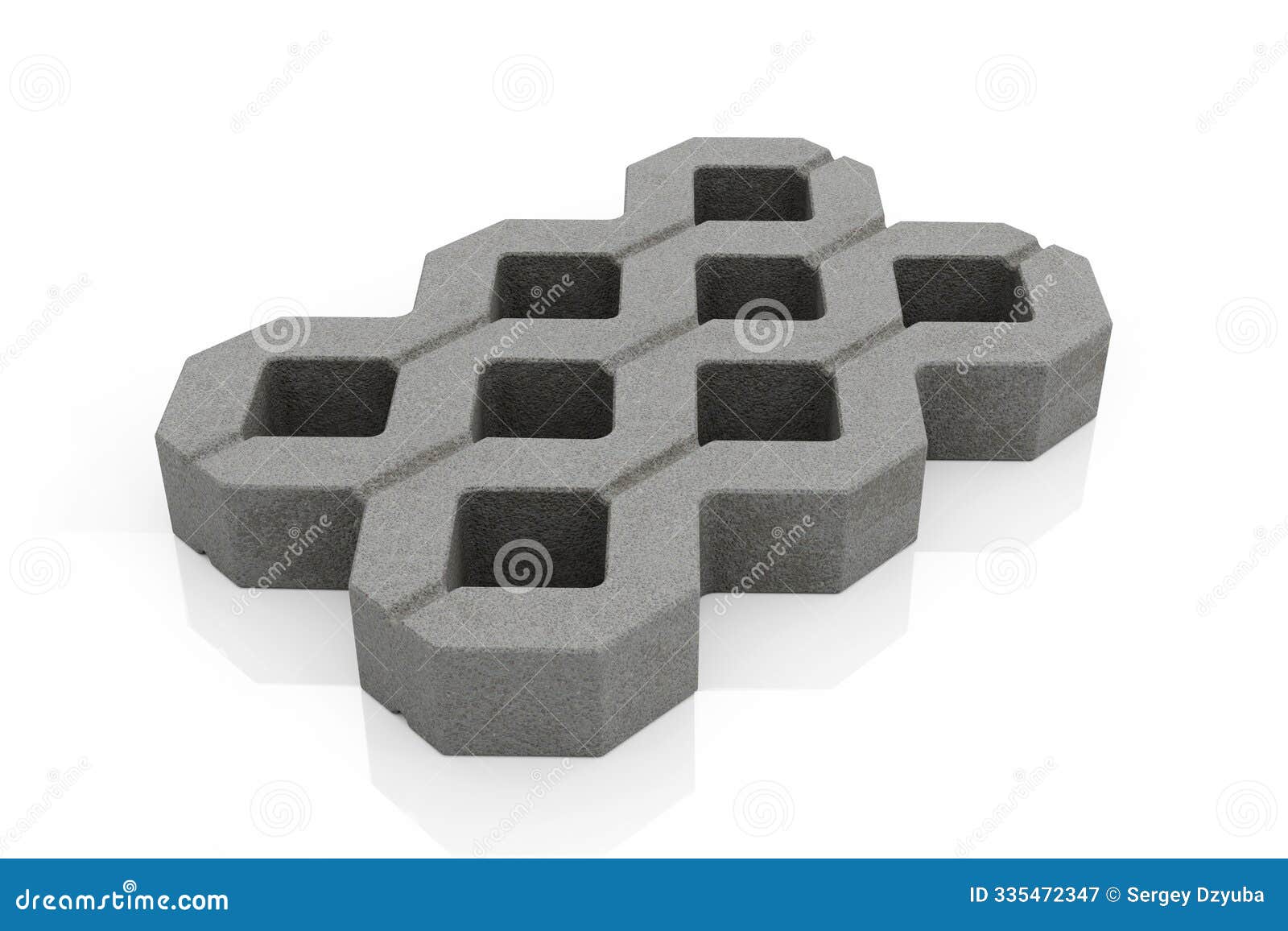 Concrete Grass Paver Grid - 3d Stock Illustration - Illustration of ...