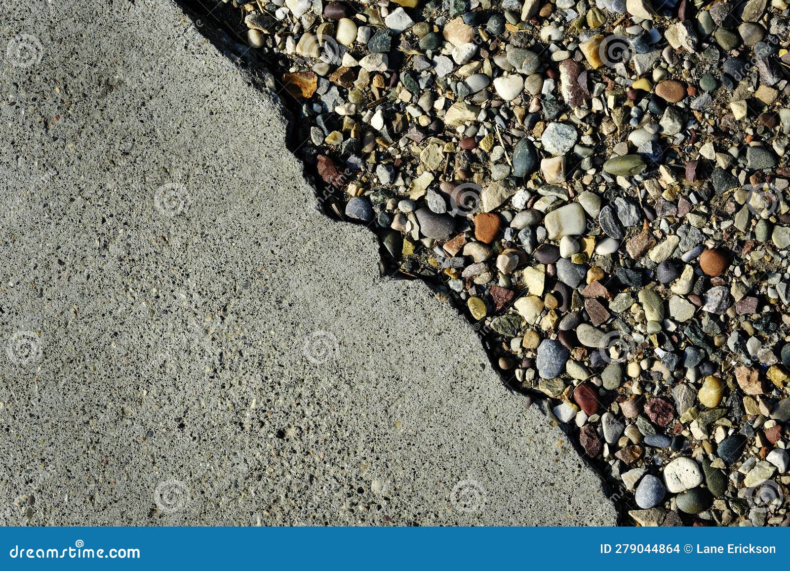 Concrete and Gravel Edge on Sidewalk Stock Photo - Image of surface ...