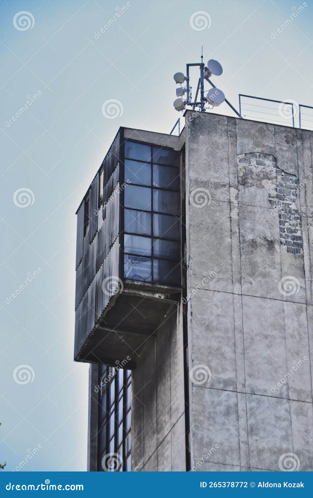 Concrete Gray Windows in Old Fabric Builiding Architecture Stock Photo ...