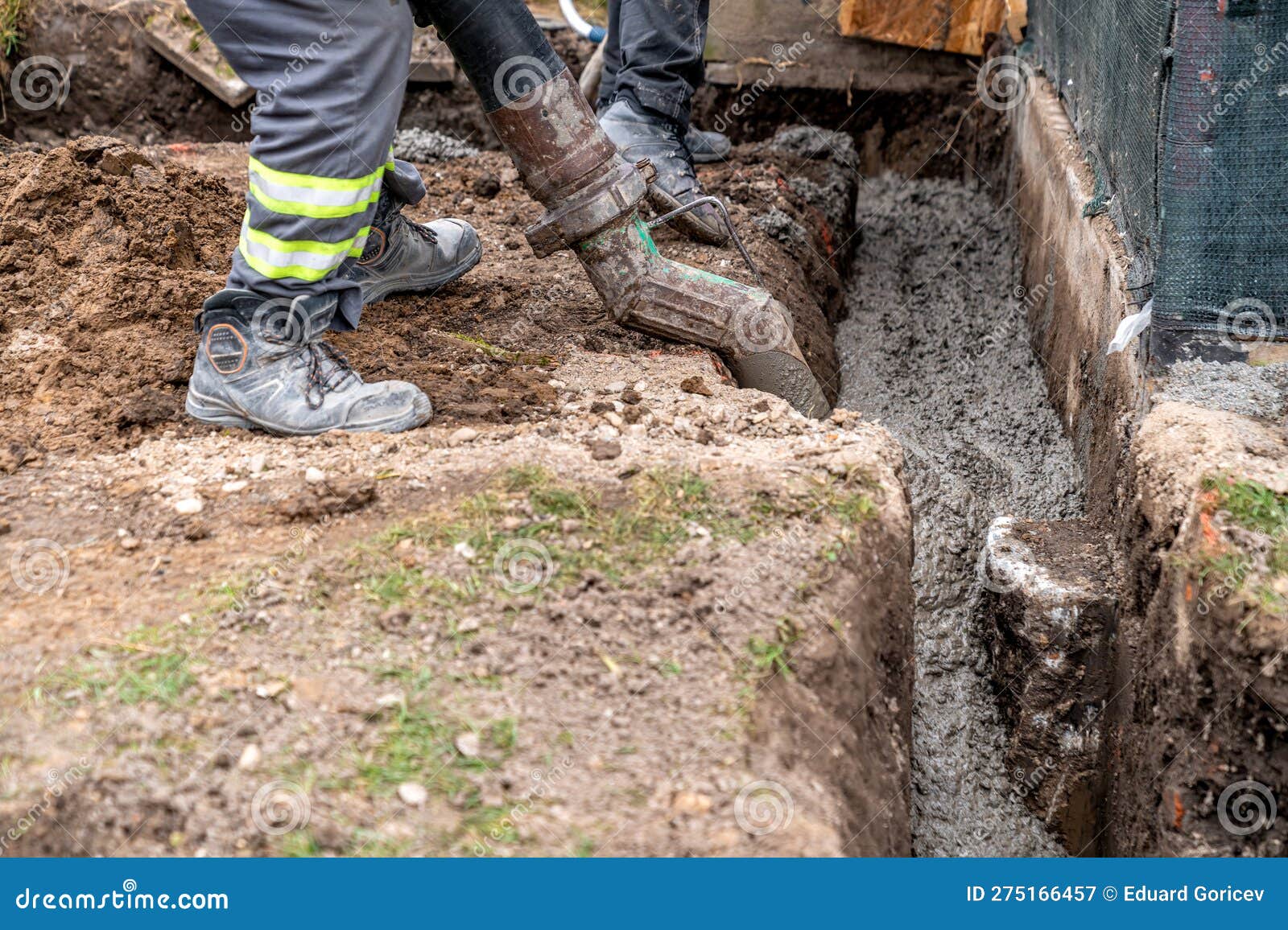 Concrete in the Ground for the Foundation of the Building Stock Image ...