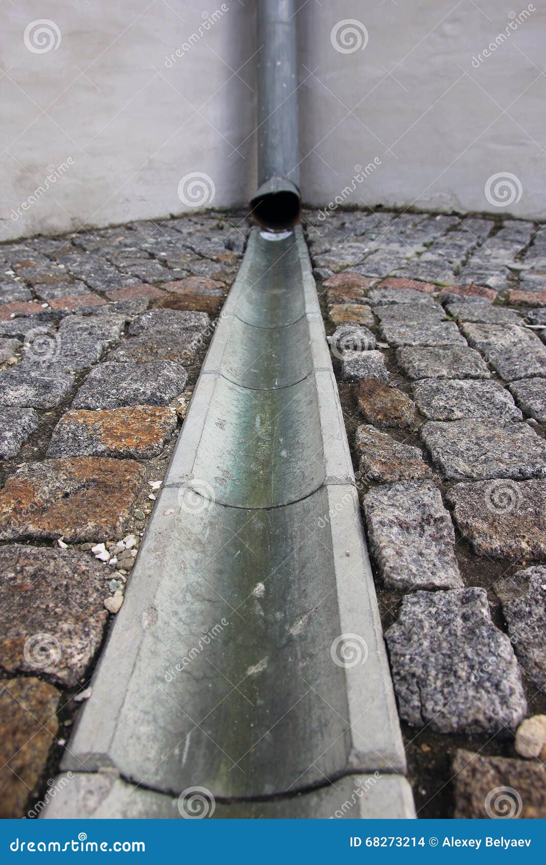 Concrete Gutter Next To The Path, Green Grass Royalty-Free Stock Photo ...