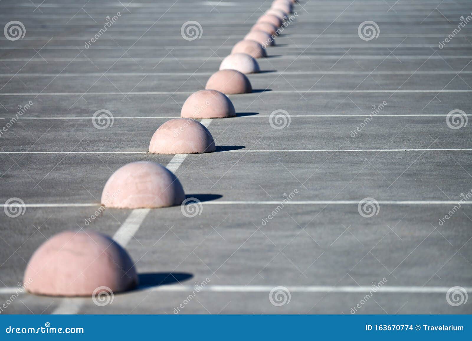 Concrete Hemispheres Parking Limiter. Protection from Car Parking Stock ...