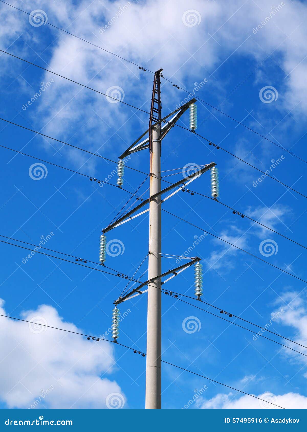 Concrete High Voltage Power Tower Stock Photo - Image of structure ...