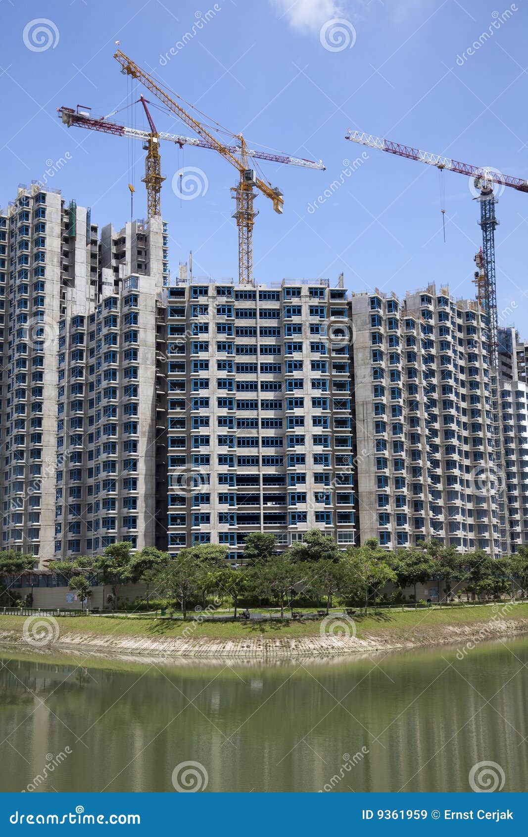 Concrete Highrise Construction Site Stock Image - Image of crane, built ...
