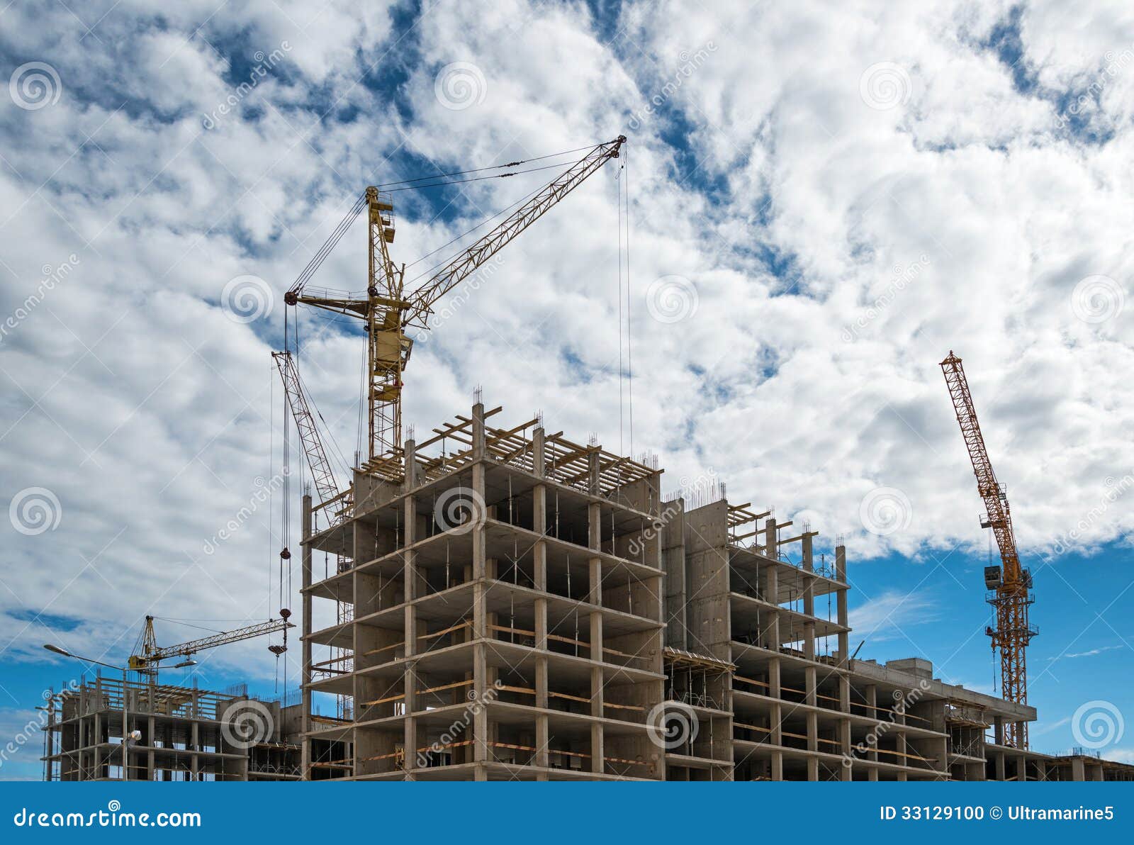 Concrete Highrise Construction Site Stock Photo - Image of business ...