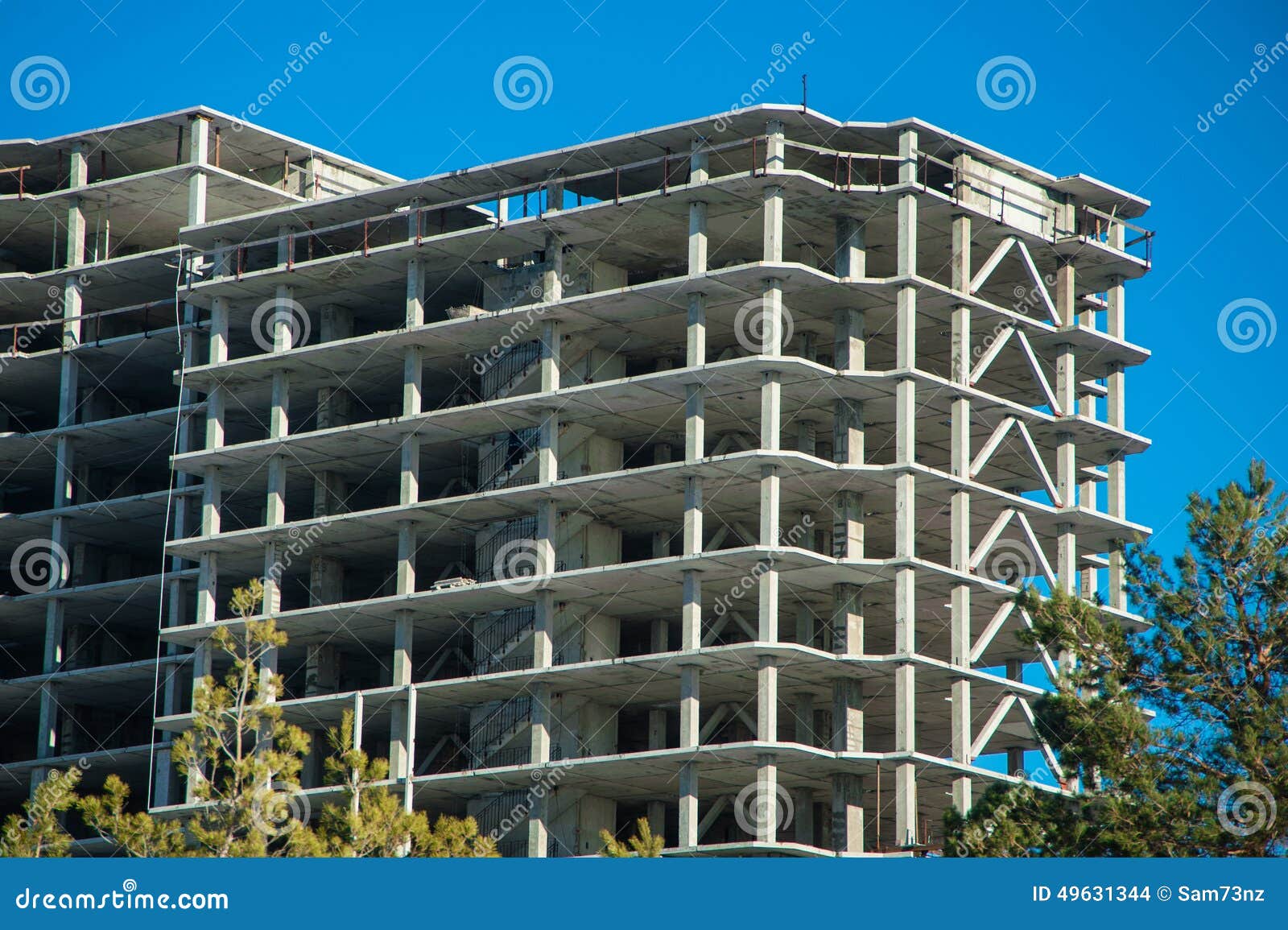Concrete Highrise Construction Site Stock Photo - Image of activity ...
