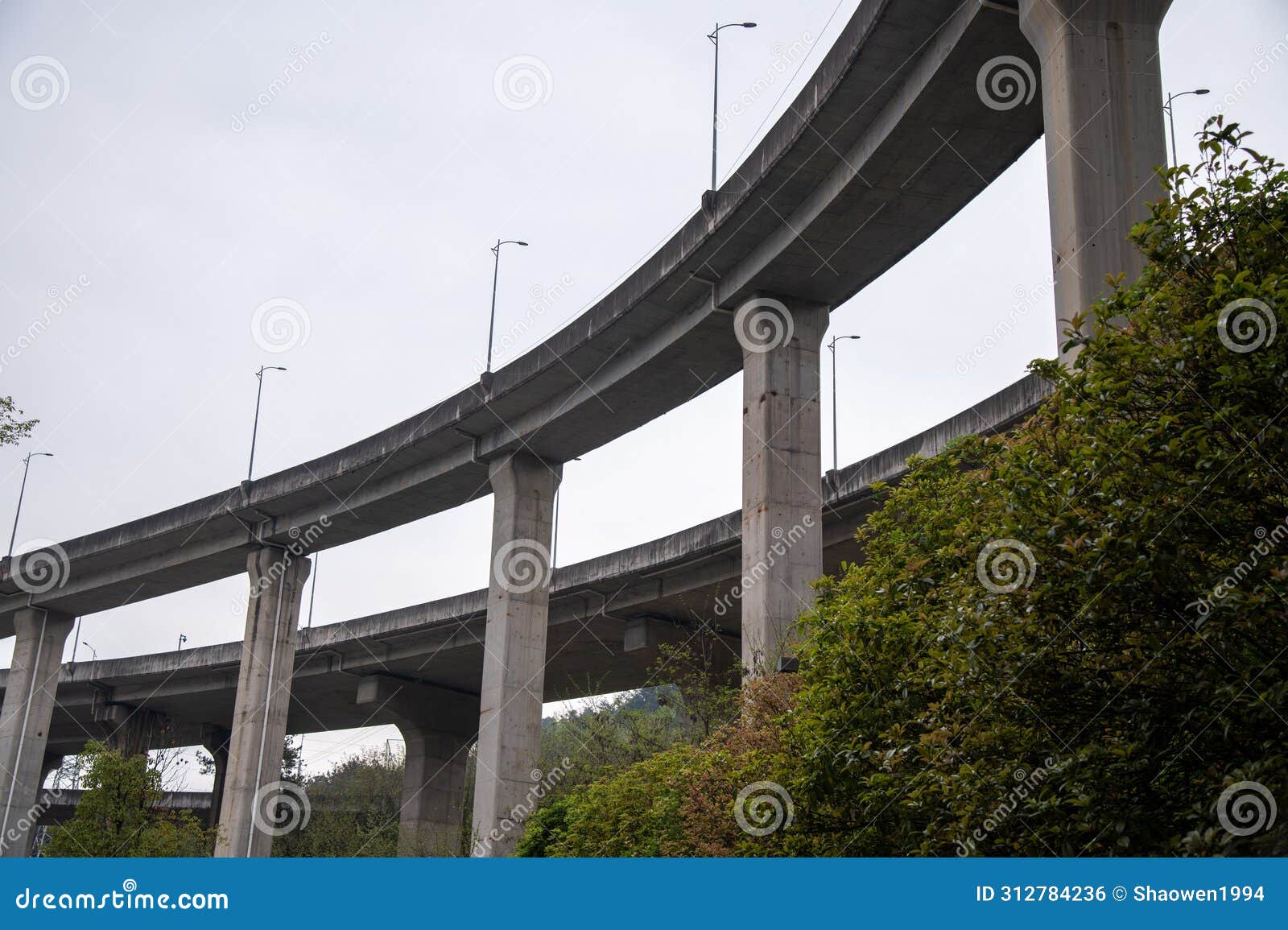 Concrete highway bridge stock photo. Image of architecture - 312784236