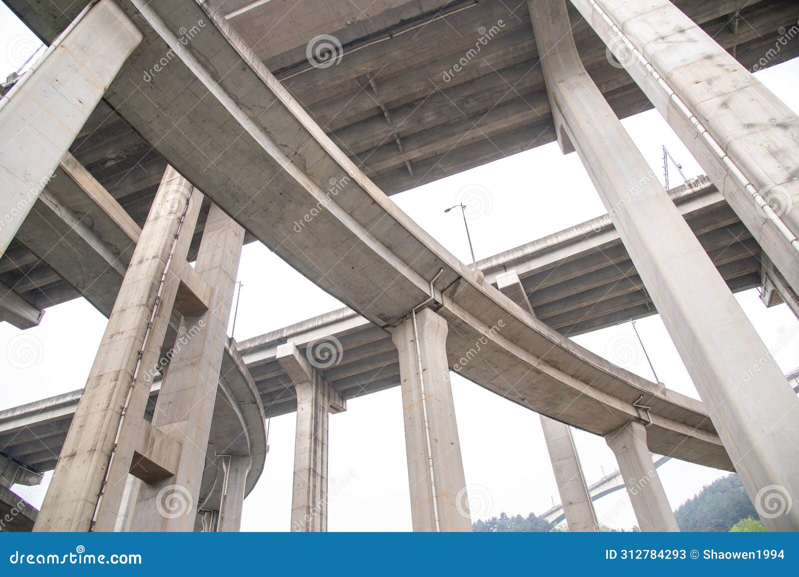 Concrete highway bridge stock image. Image of column - 312784293