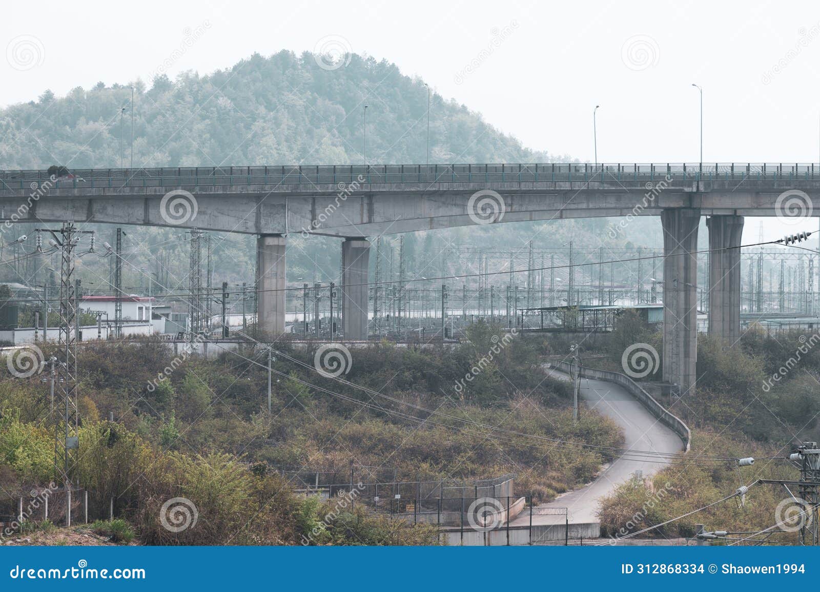 Concrete highway bridge stock photo. Image of outdoor - 312868334