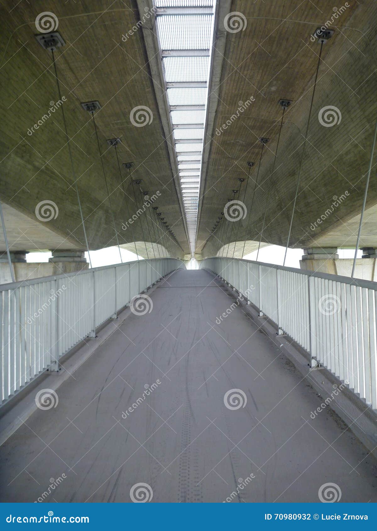 Concrete Highway Bridge with a Pedestrian Bridge Below Stock Photo ...