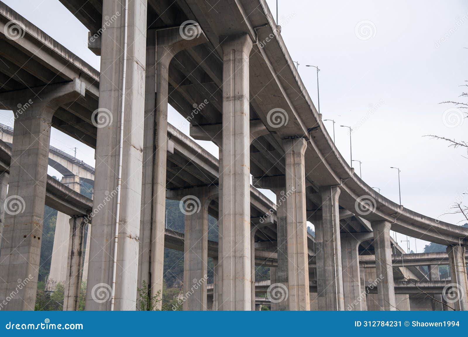Concrete highway bridge stock image. Image of exterior - 312784231