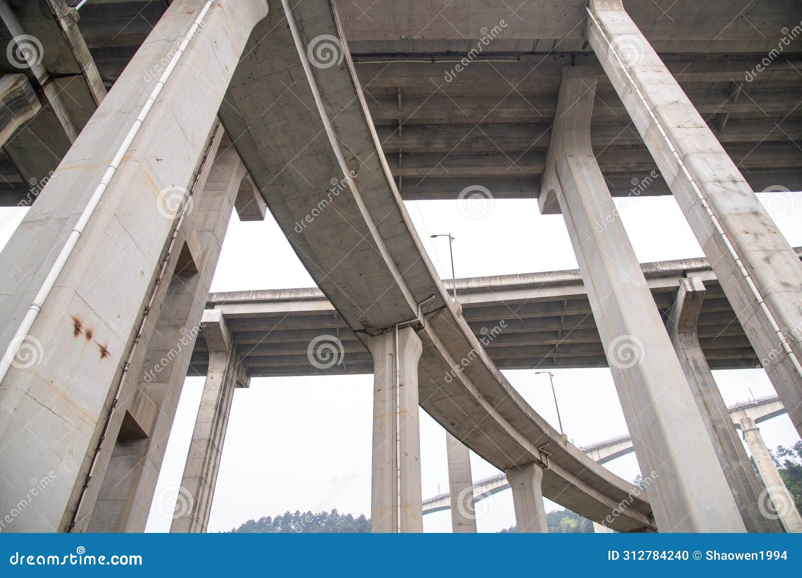 Concrete highway bridge stock photo. Image of freeway - 312784240