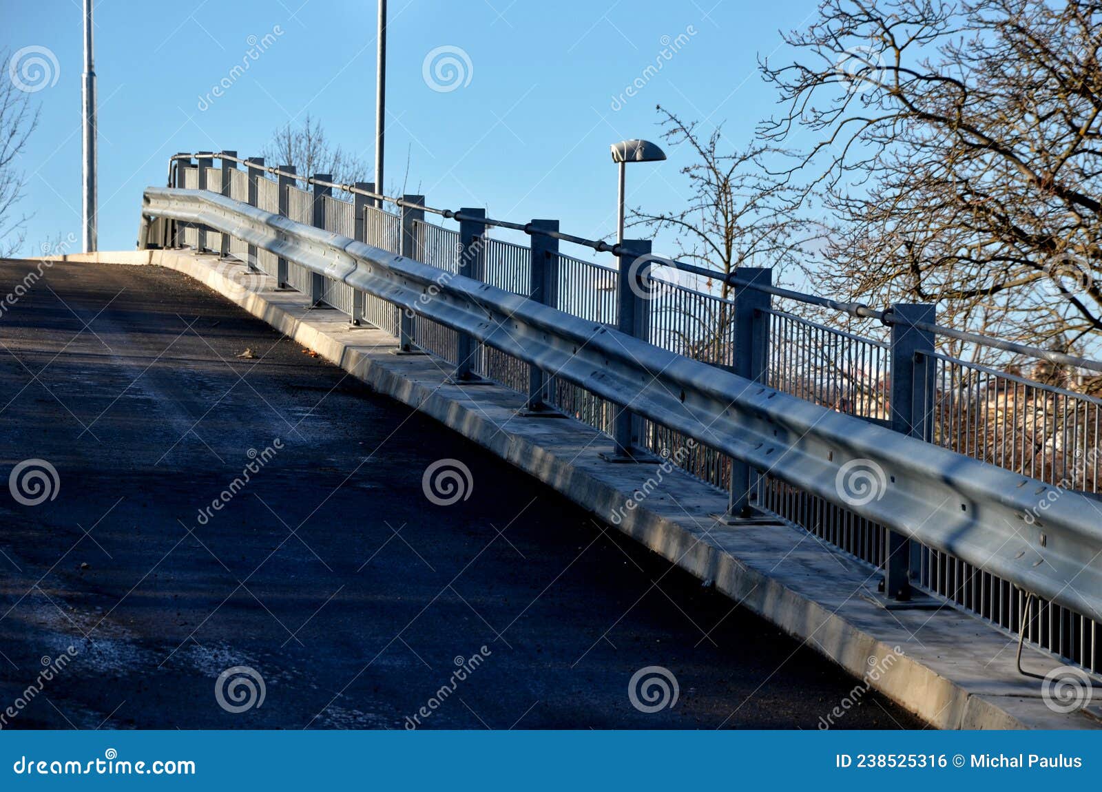 Concrete Highway Driveway Curled into an Elevated Bend on a Concrete ...
