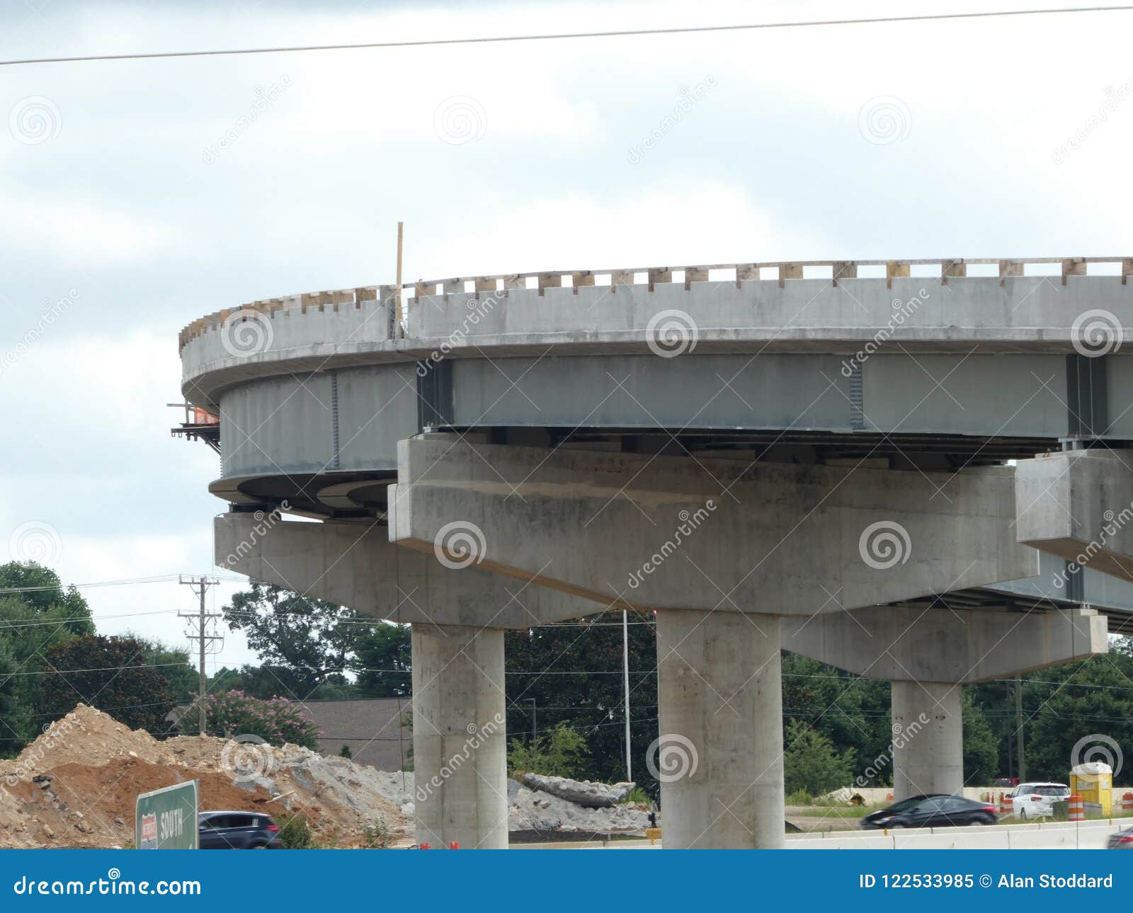 Concrete Highway Overpass Under Construction Stock Image - Image of ...
