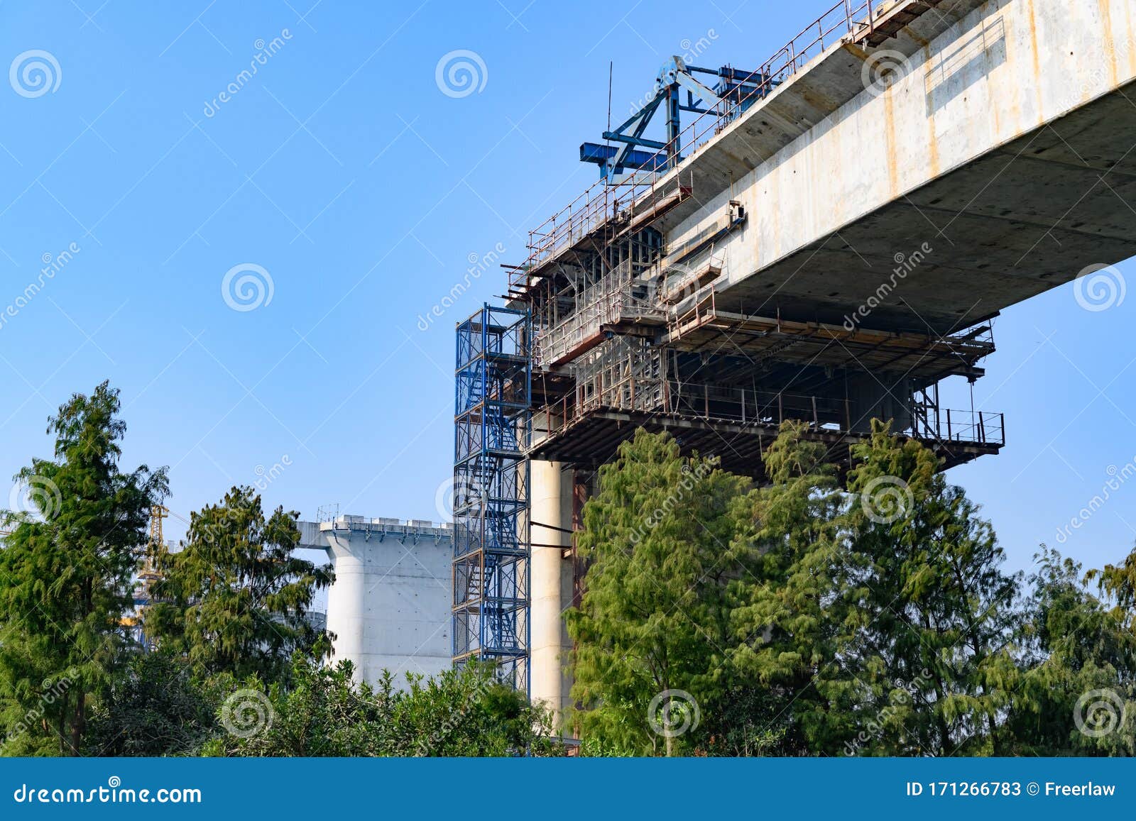 Concrete Highway Under Construction in Day Time Stock Image - Image of ...
