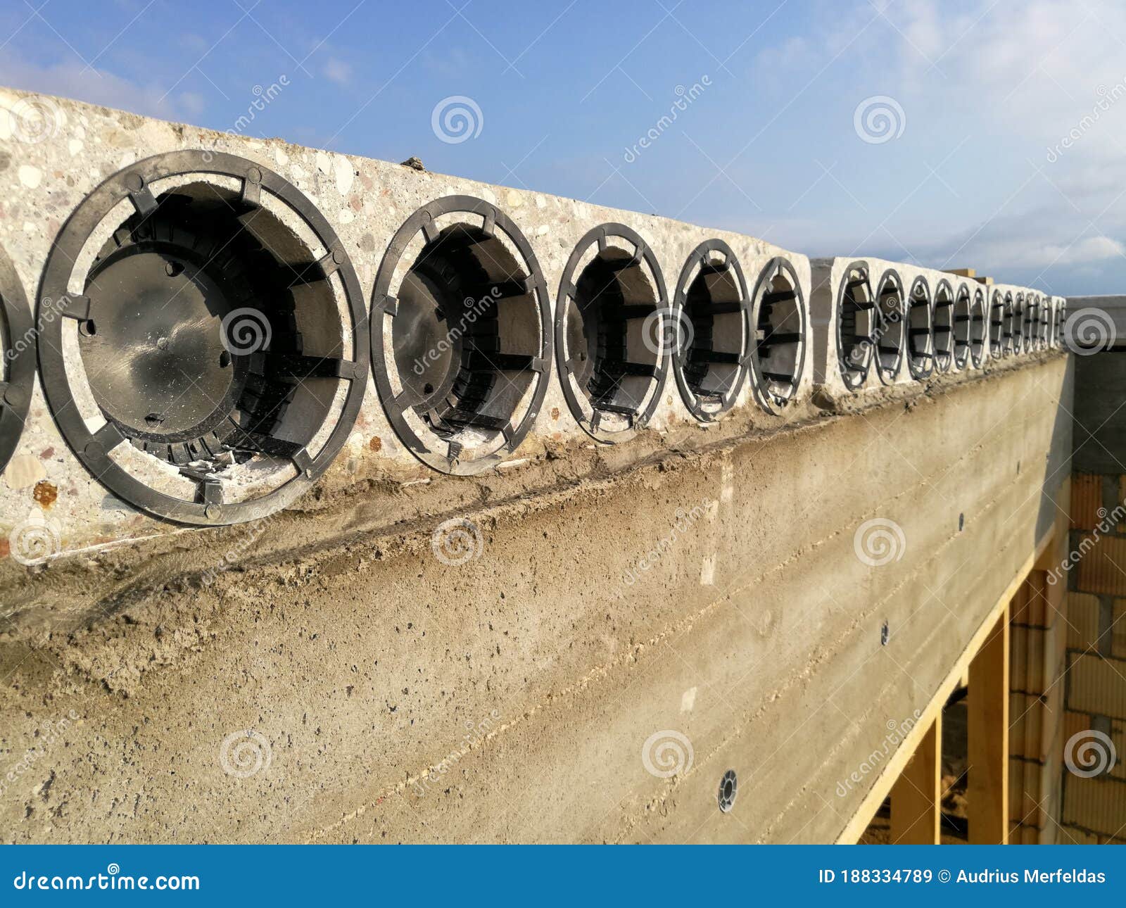 Concrete Hollow Core Slabs At Constructions Site Stock Photo ...