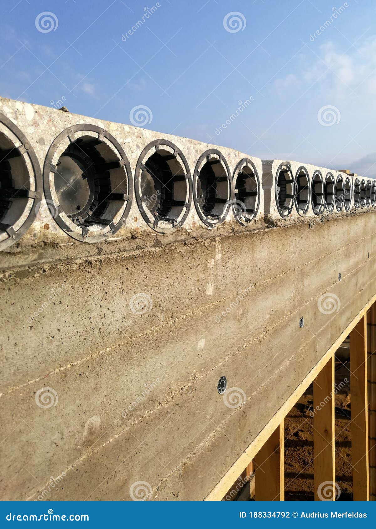 Concrete Hollow Core Slabs at Constructions Site Stock Photo - Image of ...