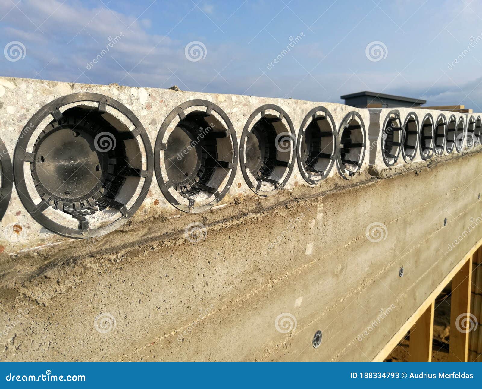 Concrete Hollow Core Slabs At Constructions Site Stock Photo ...