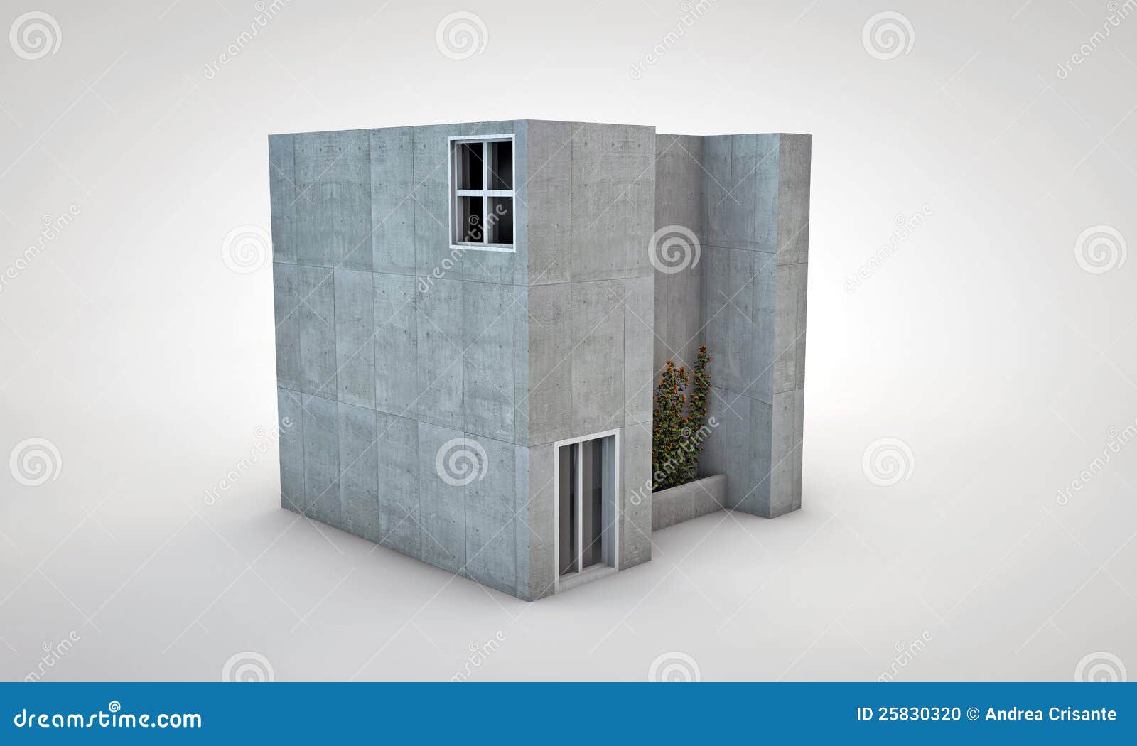 Concrete house stock illustration. Illustration of natural - 25830320