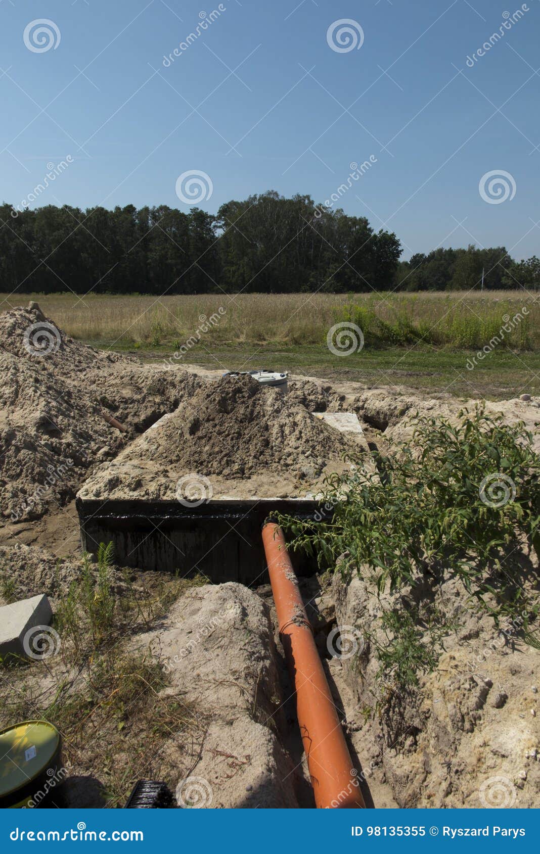 Concrete House Cesspit or Waste Water Tank Stock Image - Image of ...