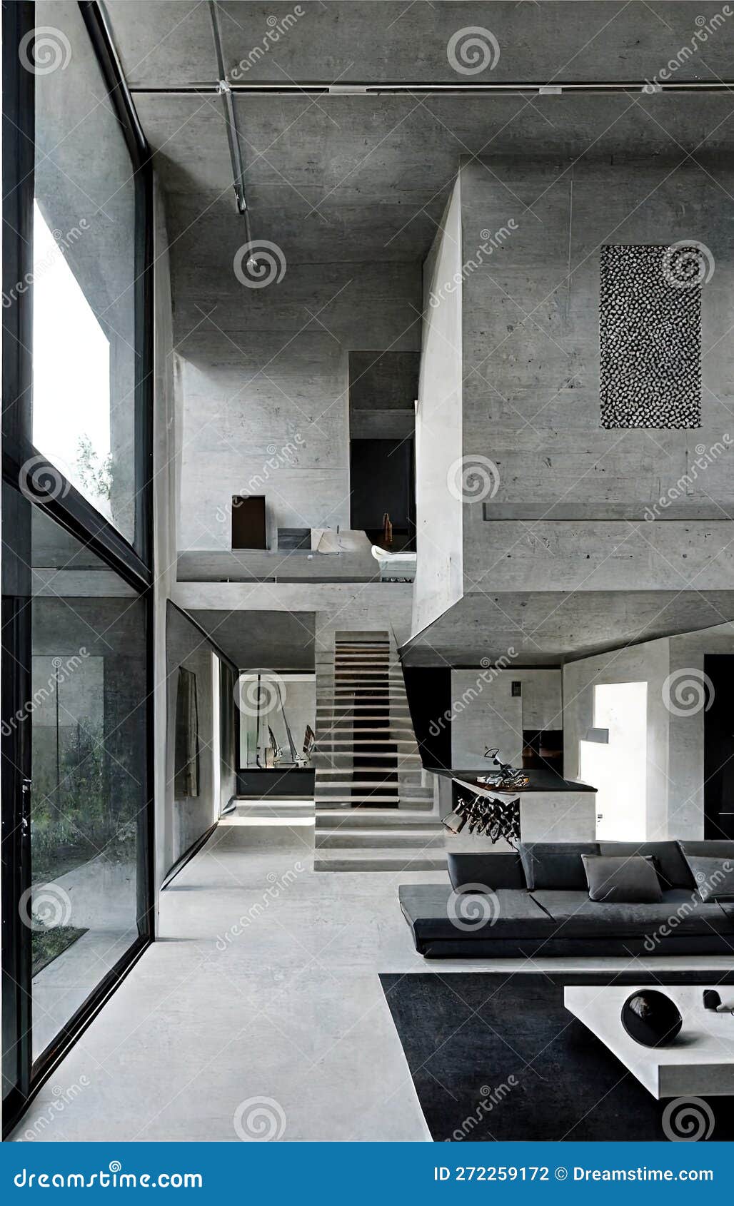 Concrete House, Luxurious Modern Interior, Minimalistic Design ...
