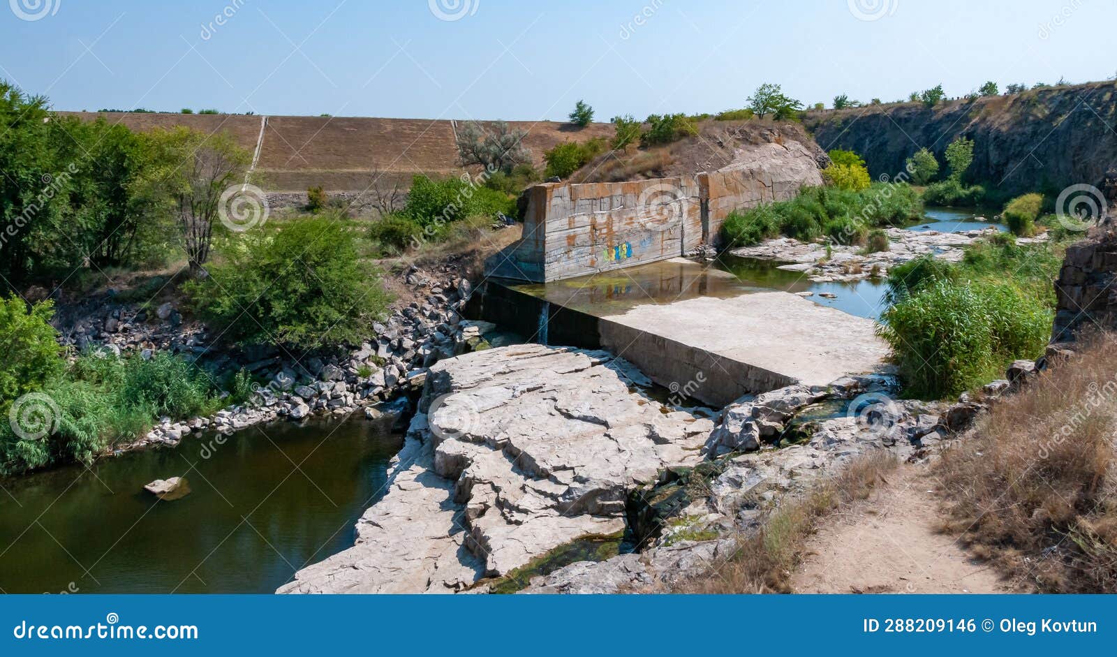 Concrete Hydraulic Structures on a Small River Connecting the Lake and ...