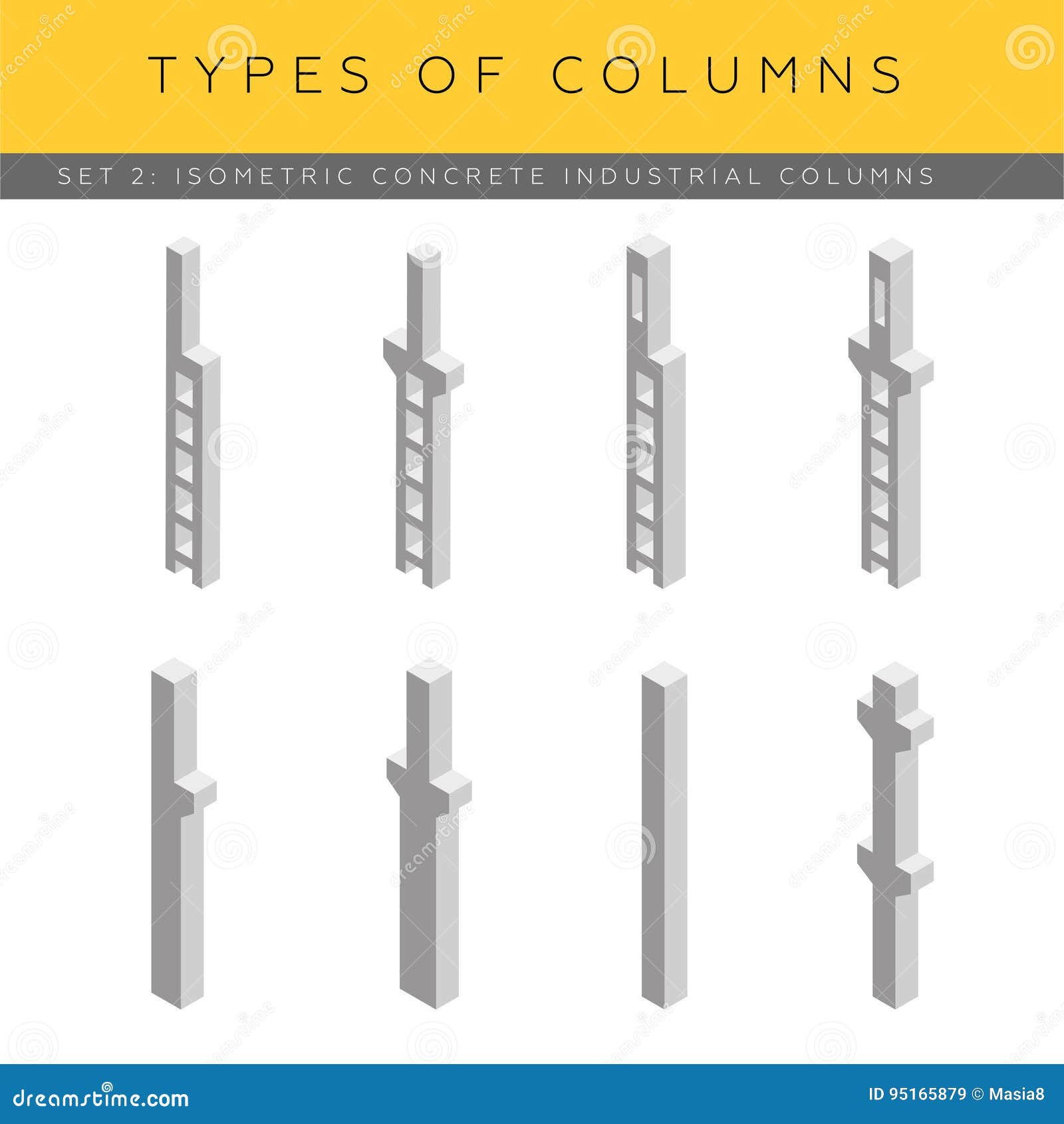 Concrete Industrial Columns Stock Illustration - Illustration of ...