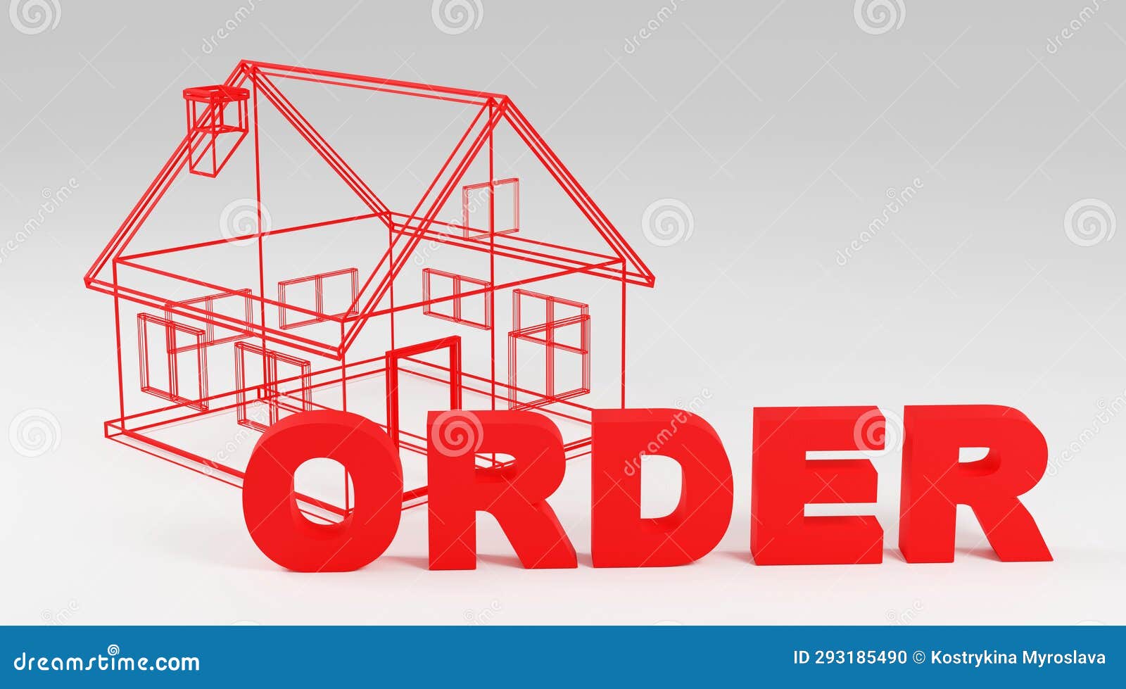 Concrete Inscription Order on Grey Podium, Soft Light, Smooth ...