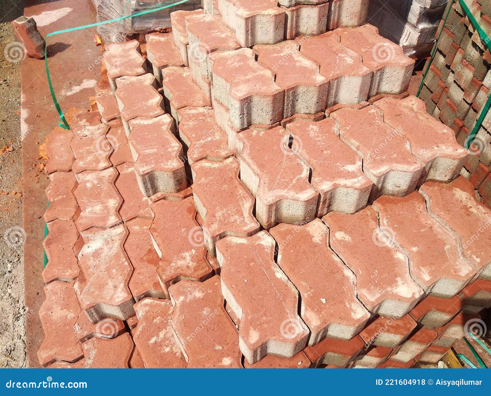 Concrete Interlocking Pavers and Material Under Construction at the ...