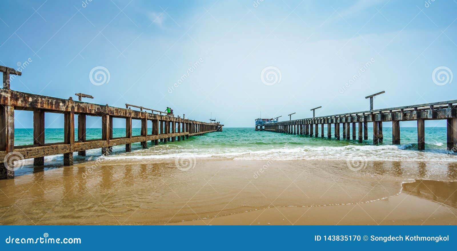 Concrete Jetty into the Sea Stock Photo - Image of thailand, landscape ...