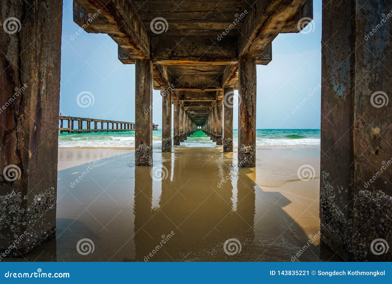 Concrete Jetty into the Sea Stock Image - Image of natural, view: 143835221