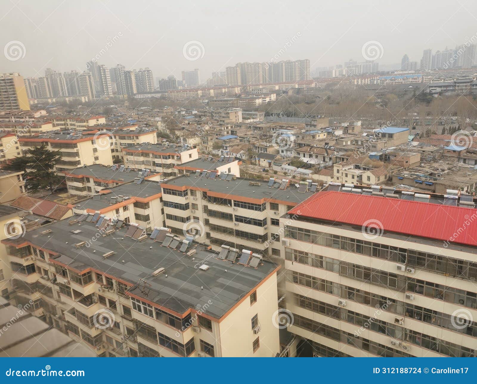 Concrete Jungle of Linyi City in China in Smog Stock Photo - Image of ...