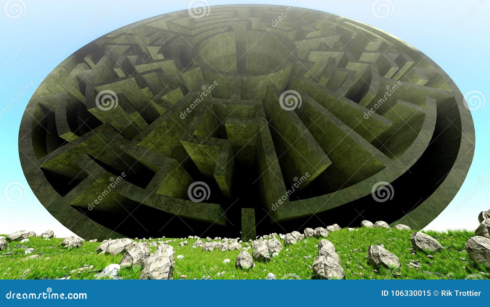 Concrete Labyrinth stock illustration. Illustration of reveal - 106330015