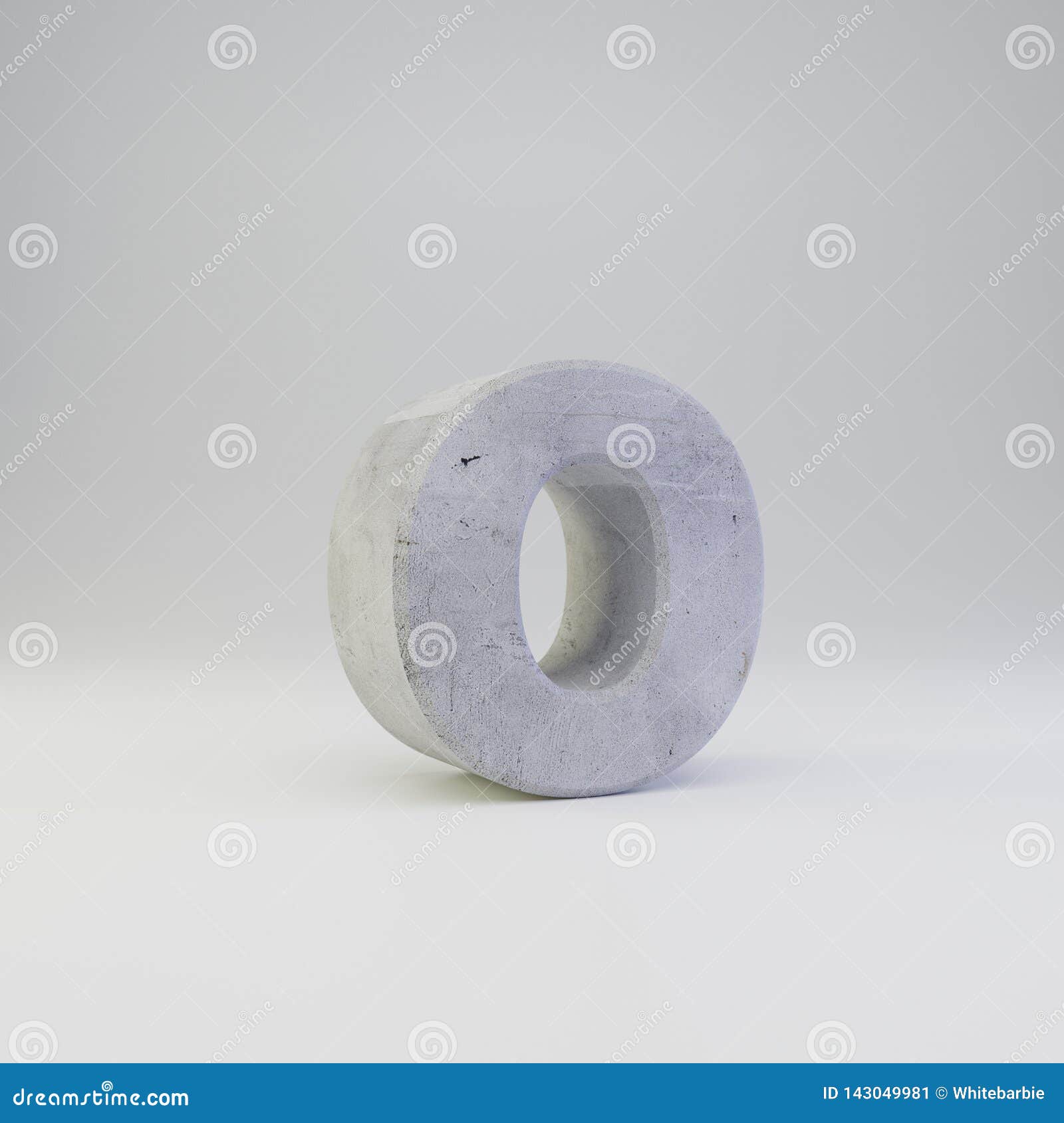 Concrete Letter O Lowercase with Plaster Texture Isolated on White ...