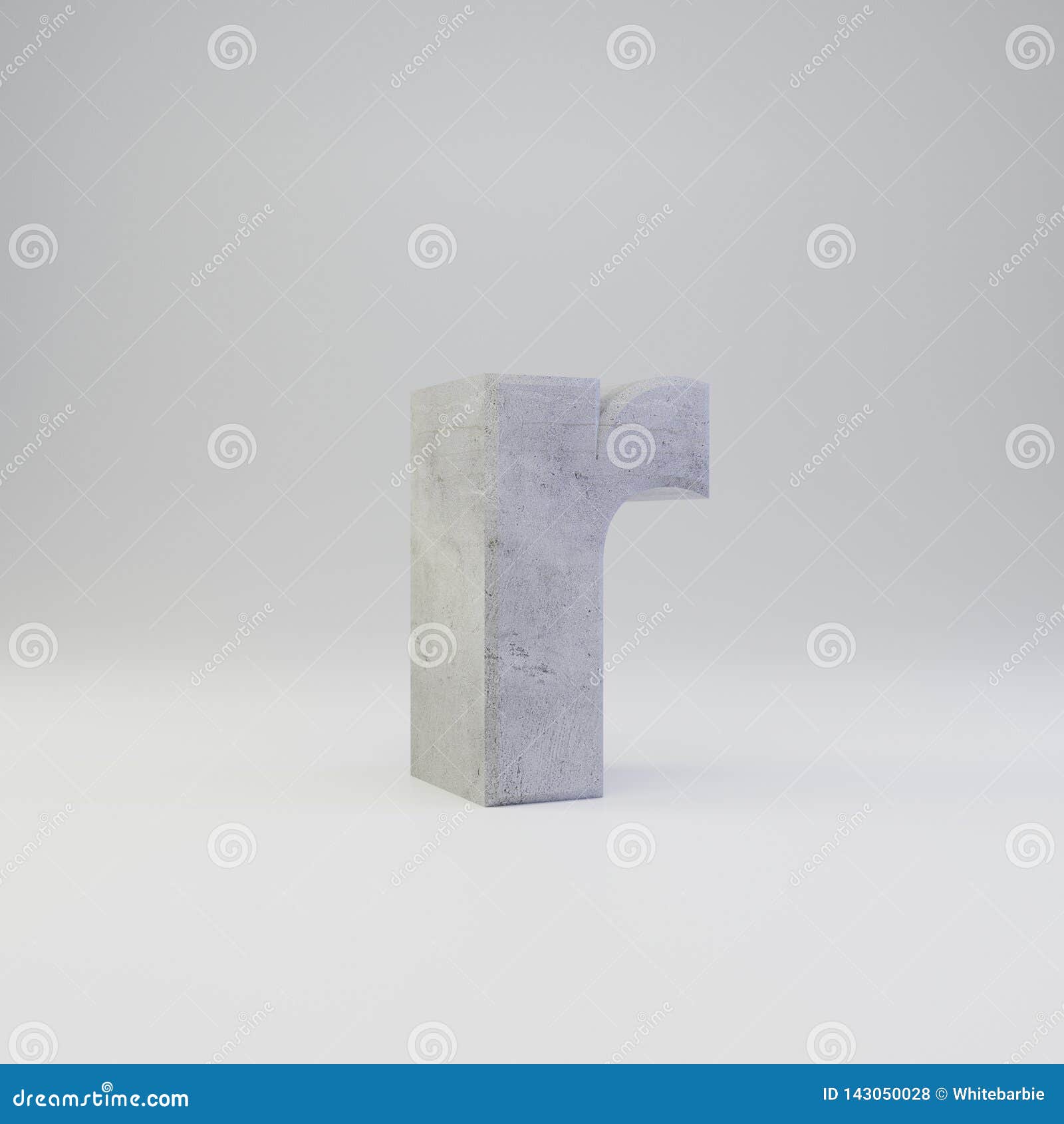 Concrete Letter R Lowercase with Plaster Texture Isolated on White ...
