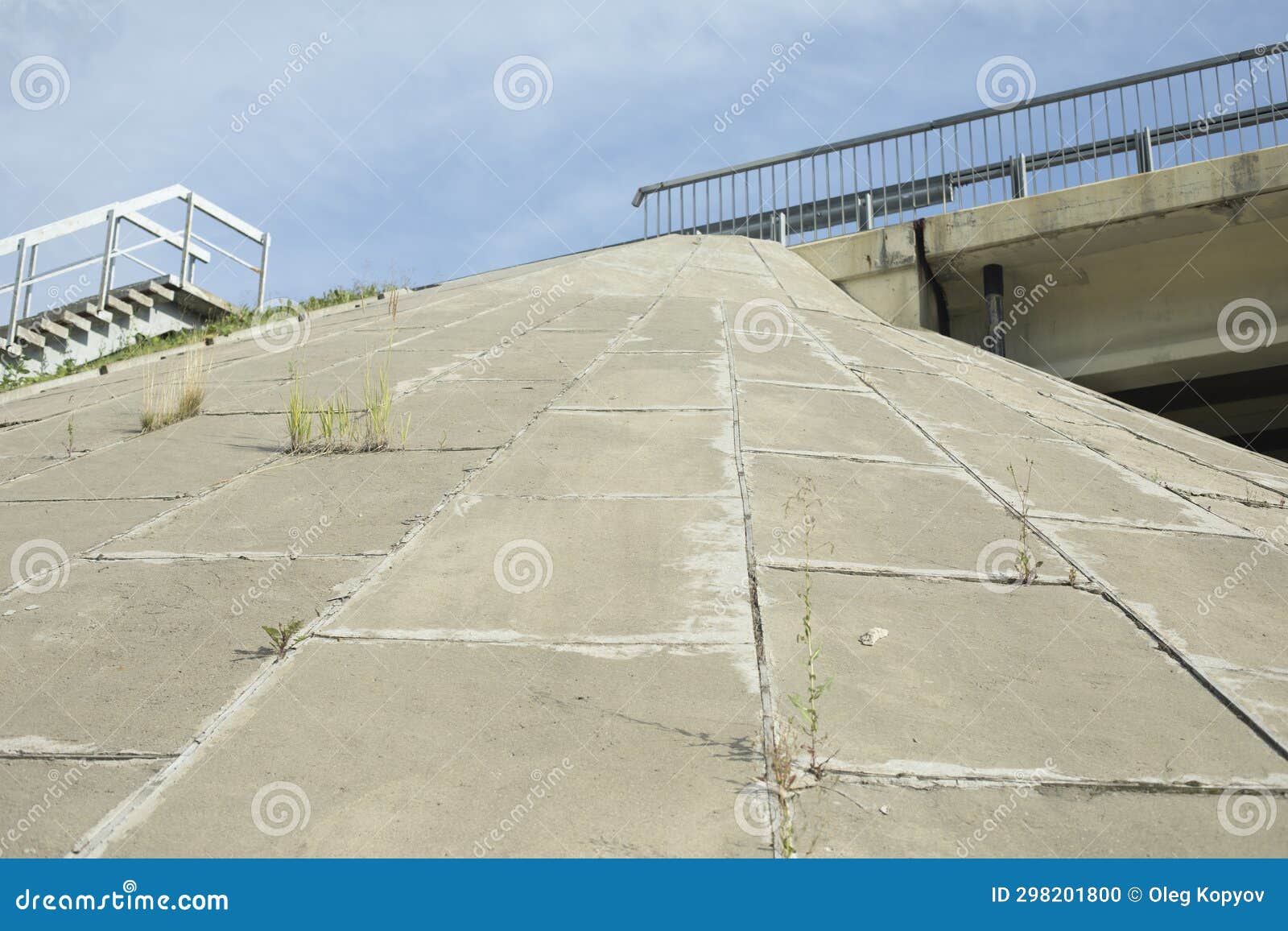 Concrete Lift To the Bridge. Bridge Support Structure Stock Photo ...