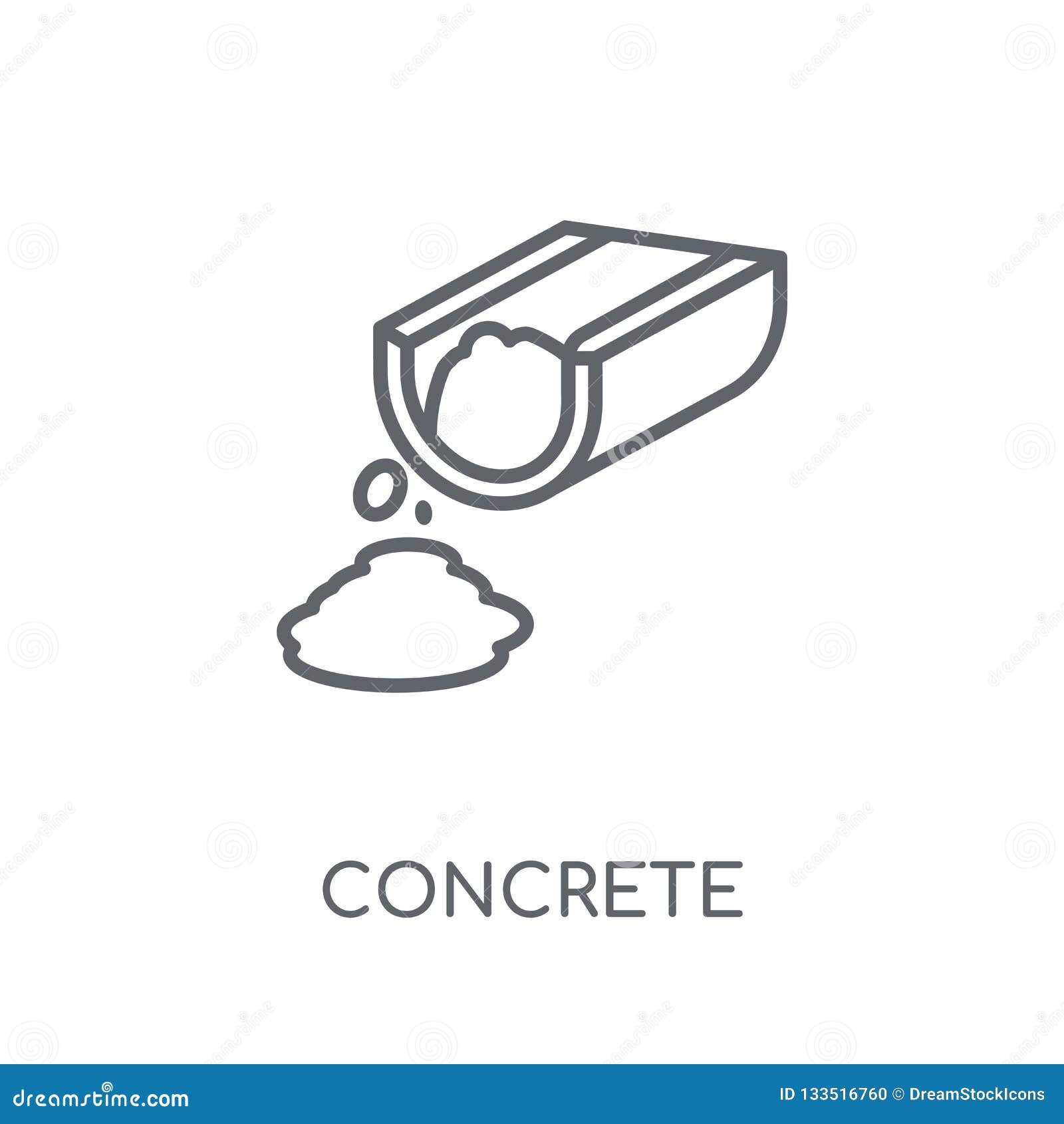 Concrete Linear Icon. Modern Outline Concrete Logo Concept on Wh Stock ...