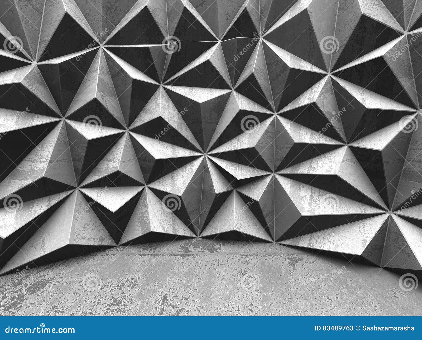 Concrete Low Poly Pattern Wall. Architecture Abstract Background Stock ...