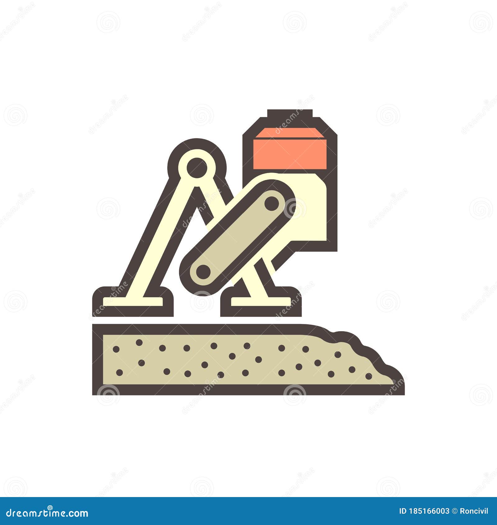 Concrete machine icon stock vector. Illustration of construction ...