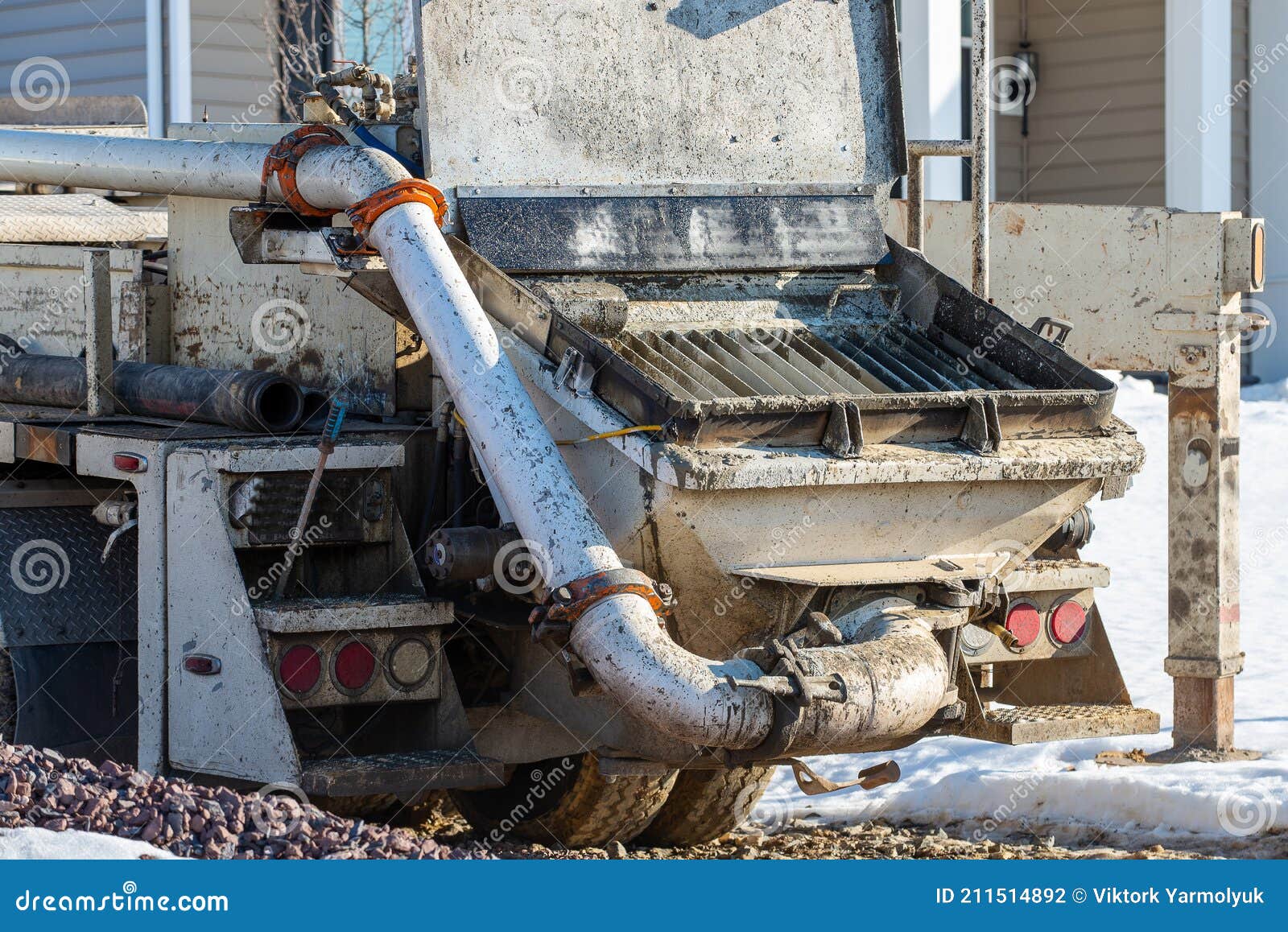 Concrete making machine stock photo. Image of pastry - 211514892