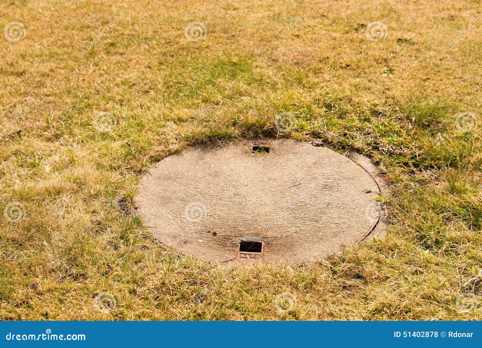 Concrete Manhole Cover Drainage System in the Midst of Cropped Dry ...